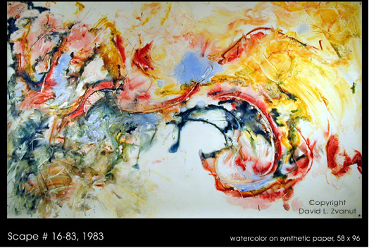 large scale non-objective expressionist watercolor paintings by David ...