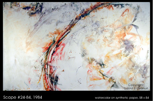 large scale non-objective expressionist watercolor paintings by David ...