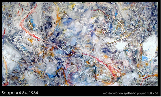 large scale non-objective expressionist watercolor paintings by David ...