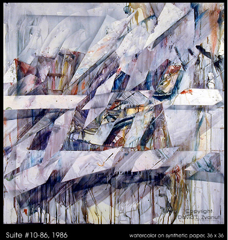 large scale non-objective expressionist watercolor paintings by David ...