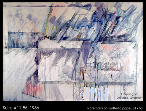 large scale non-objective expressionist watercolor paintings by David ...