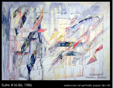 large scale non-objective expressionist watercolor paintings by David ...