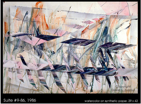 large scale non-objective expressionist watercolor paintings by David ...